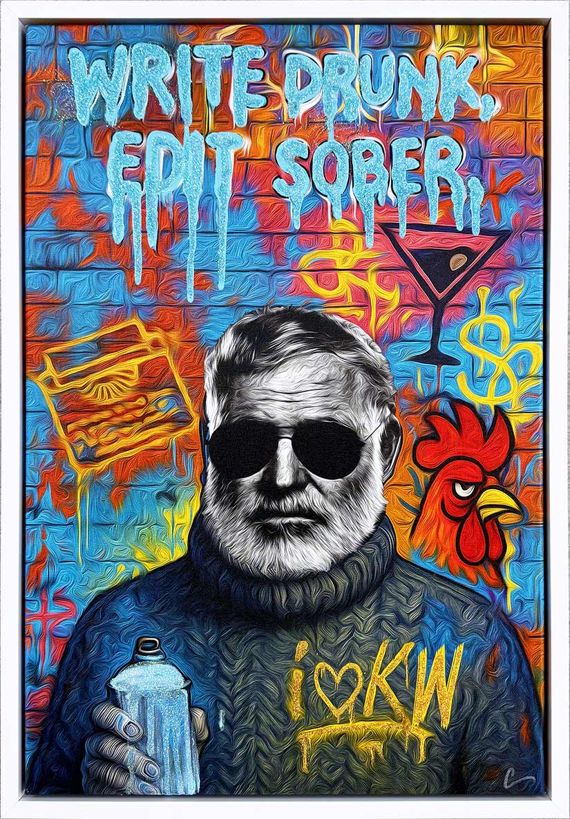 #16 Papa Graffiti | Hemingway Graffiti-Inspired Mixed Media Art by Mark ...