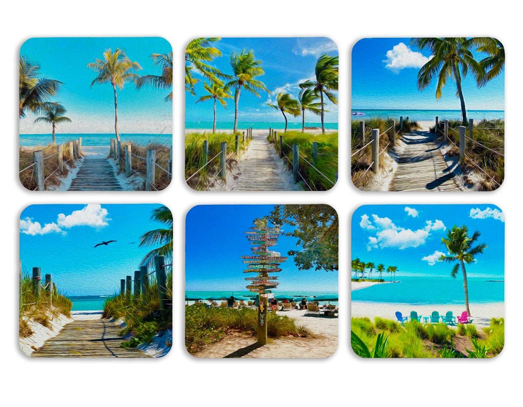 Beach Coasters (Set of 6) – Backyards of Key West Gallery