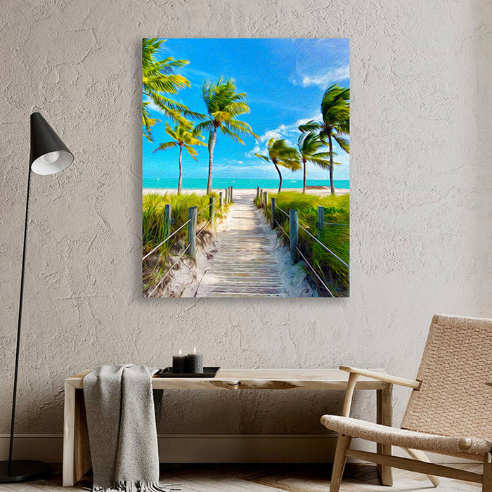 Stairway 11 Key West Beach with Boardwalk - Affordable Canvas Prints ...