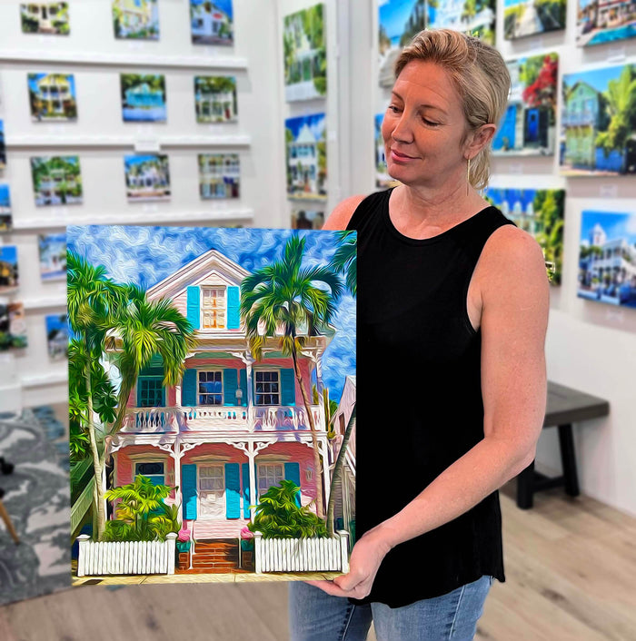Key West Pink House | A Backyards of Key West Art Gallery – Backyards ...