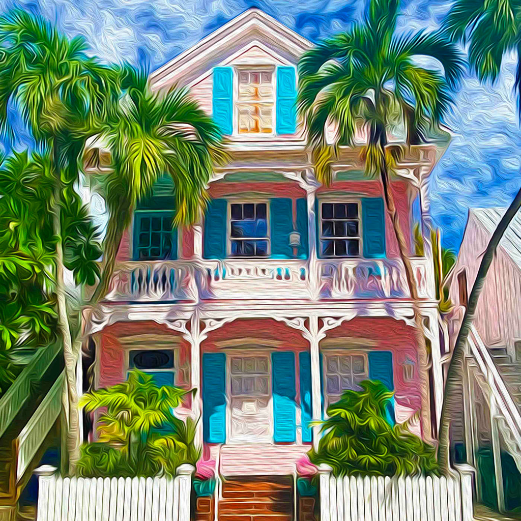 Key West Pink House | A Backyards of Key West Art Gallery – Backyards ...
