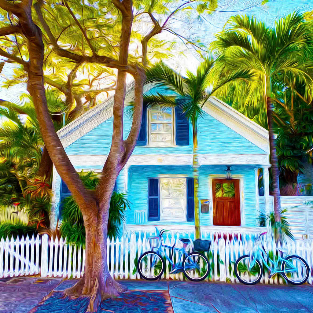 Baby Blue House | A Backyards of Key West Art Gallery – Backyards of ...