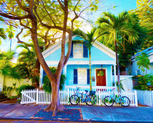 Baby Blue House | A Backyards of Key West Art Gallery – Backyards of ...